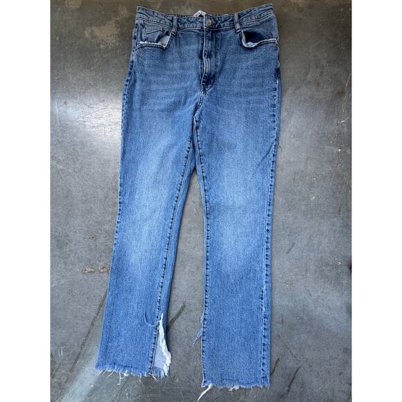 Zara | Jeans | Zara Split Leg Raw Seam Blue Denim Jeans Euc | Poshmark